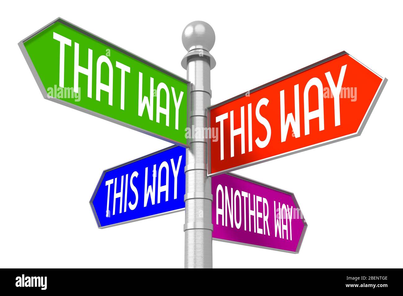This way concept - colorful signpost Stock Photo - Alamy