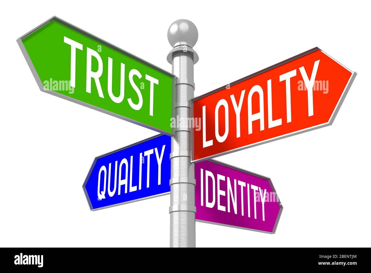 Trust concept - colorful signpost Stock Photo - Alamy