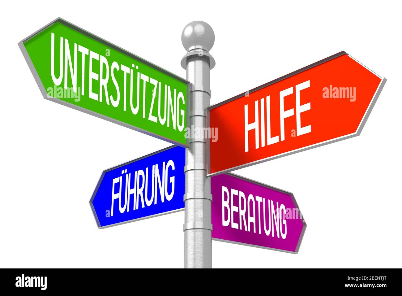 Help concept - colorful signpost Stock Photo - Alamy