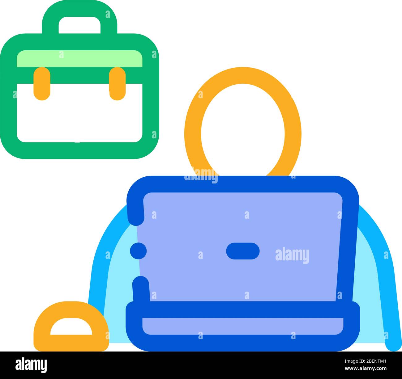 computer worker icon vector outline illustration Stock Vector Image ...