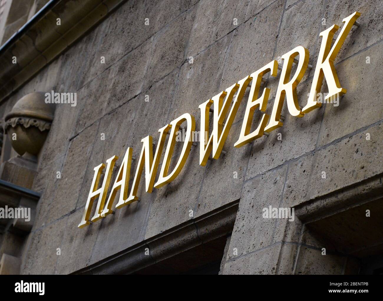 Berlin, Germany. 31st Mar, 2020. The lettering Handwerk on a wall of a ...