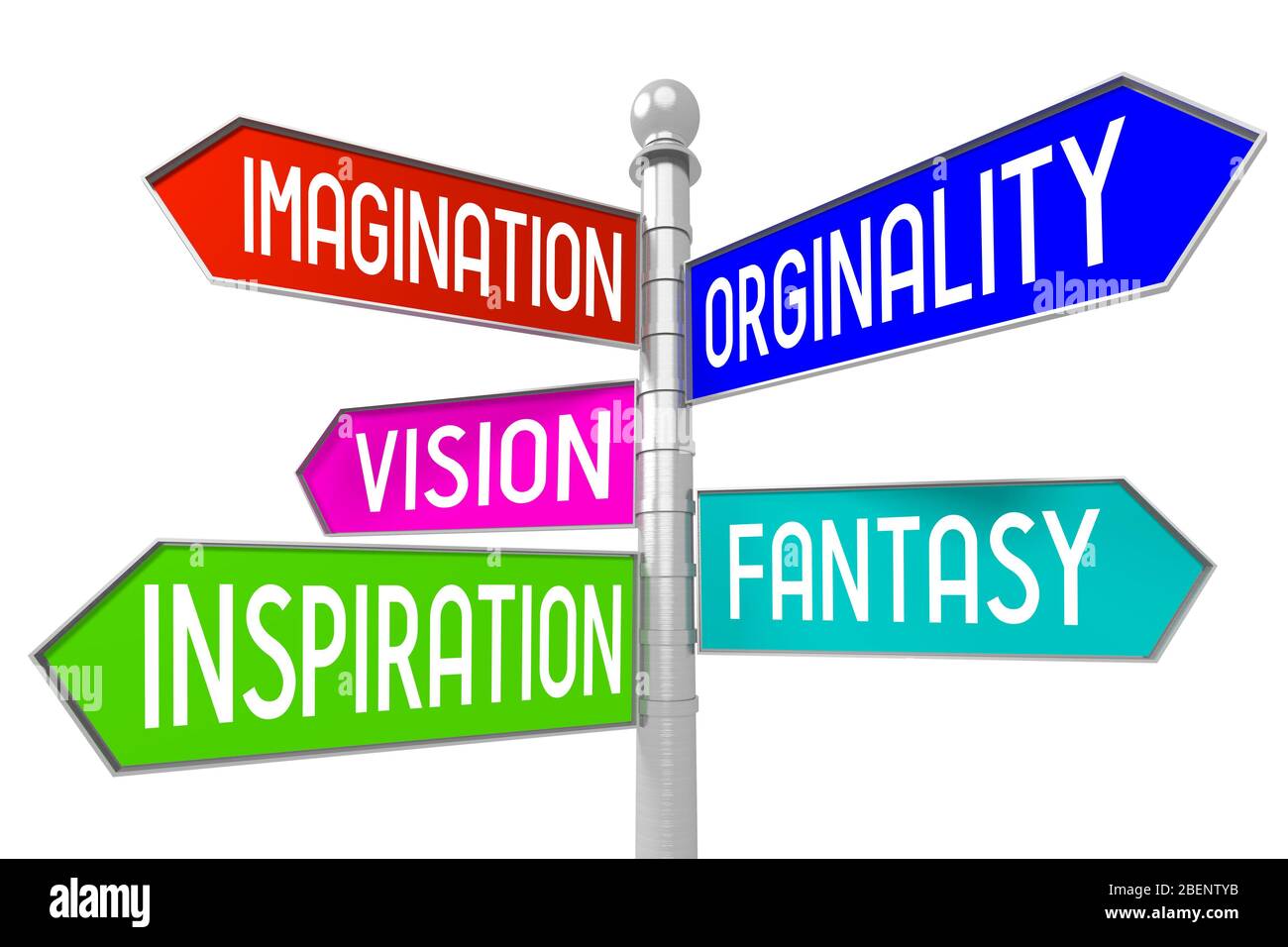 3D signpost - creativity concept Stock Photo - Alamy