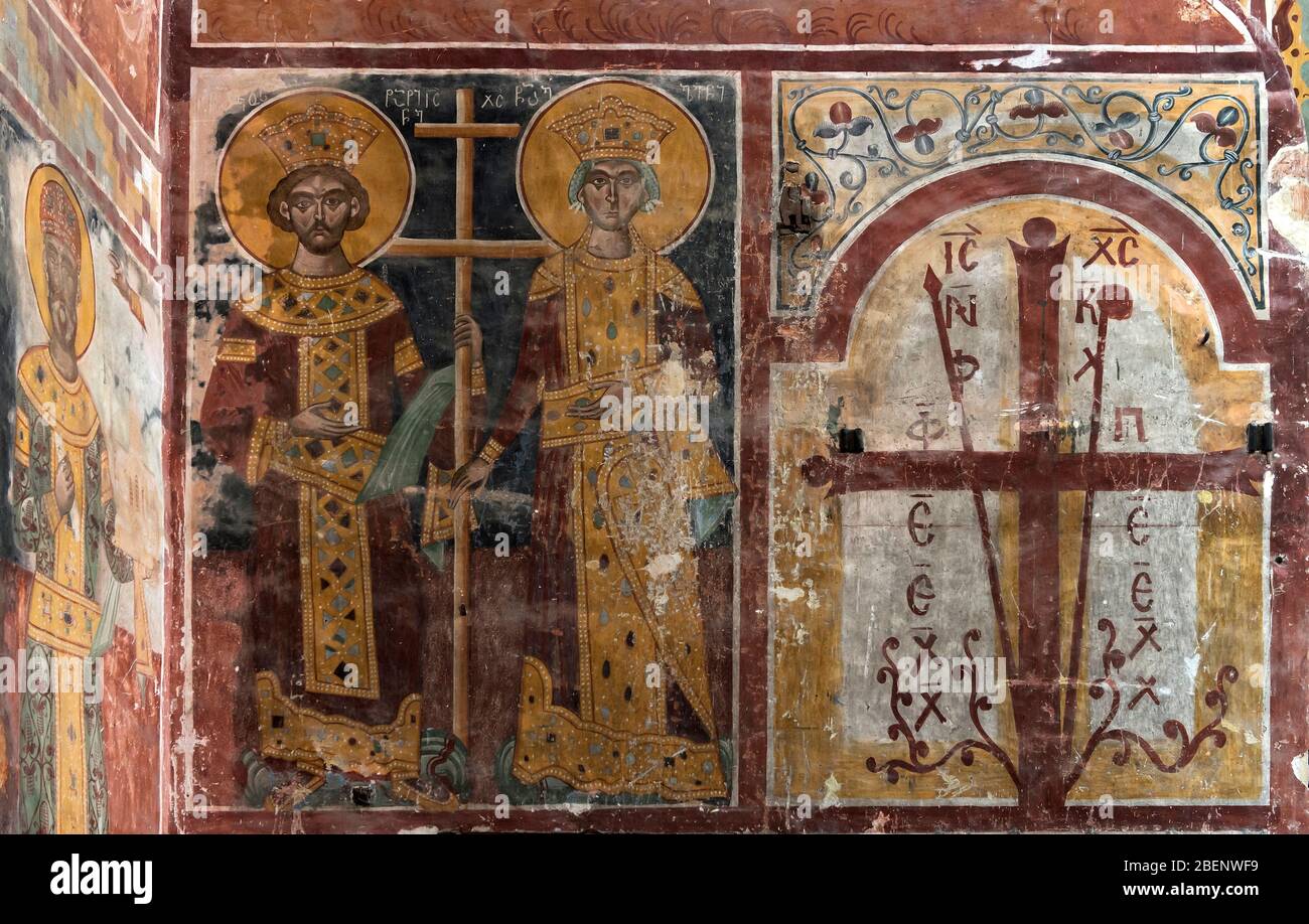 Frescoes in the Georgian Orthodox Church of the Virgin, Gelati ...