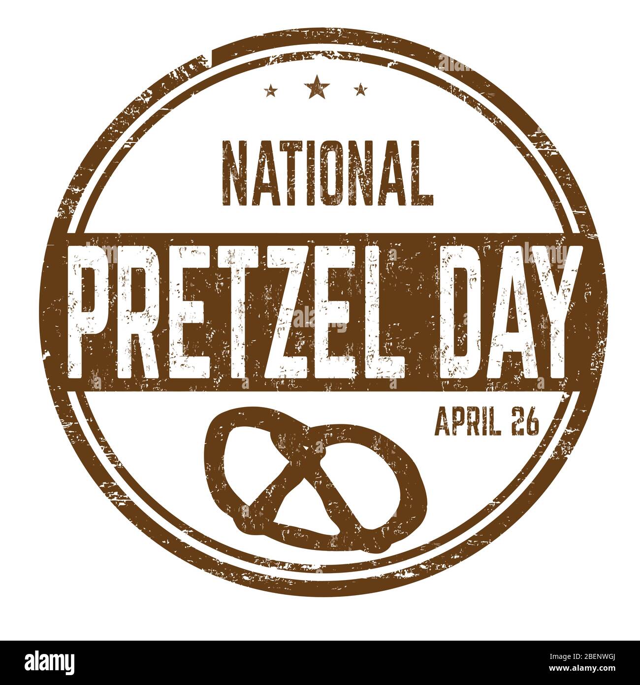 National pretzel day sign or stamp on white background, vector ...