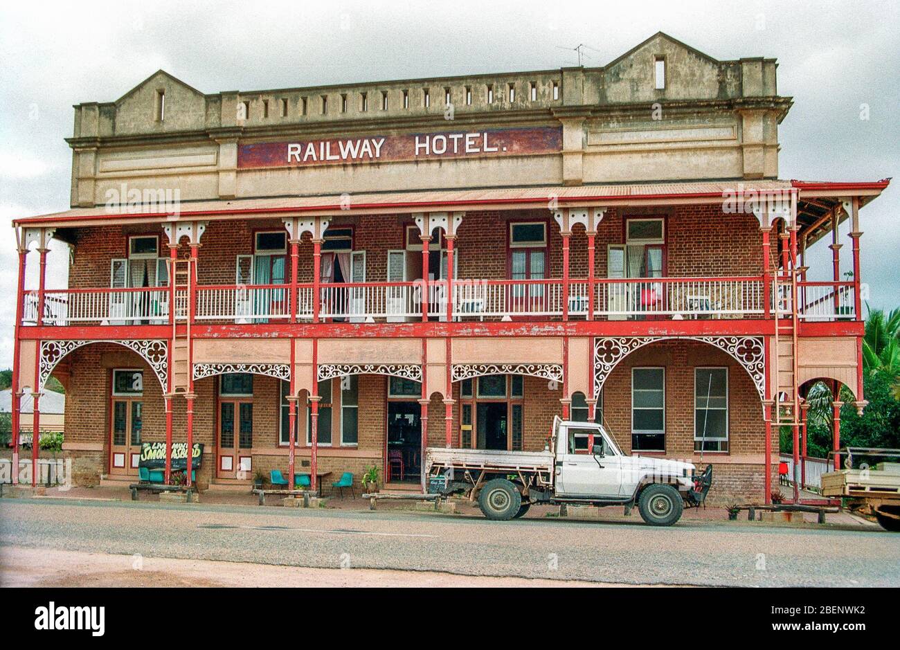 Railway Hotel in the old gold mining town of Charters Towers, North ...