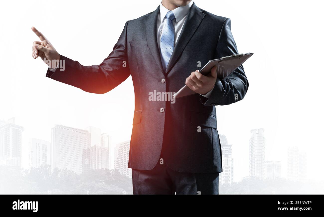 Front view of man in business suit and tie Stock Photo - Alamy
