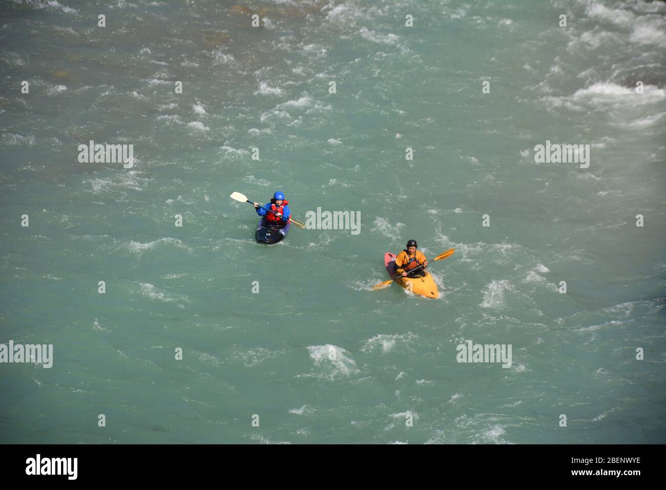 Kayaking on the Tsang Chu River (aka Po Chu), Punakha, Bhutan Stock ...