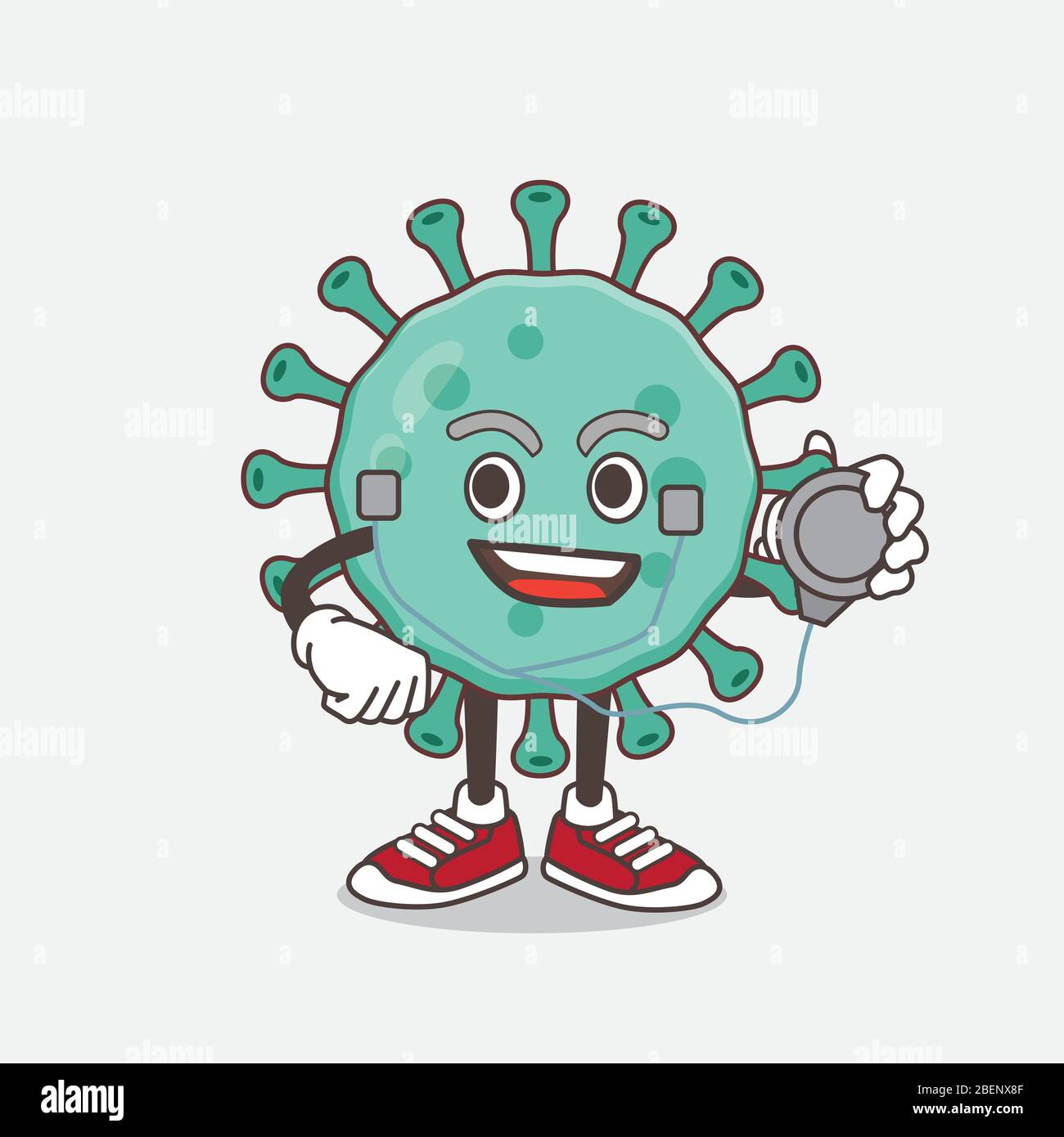 Corona Virus Vector Mascot Illustration with Pose Stock Vector Image ...