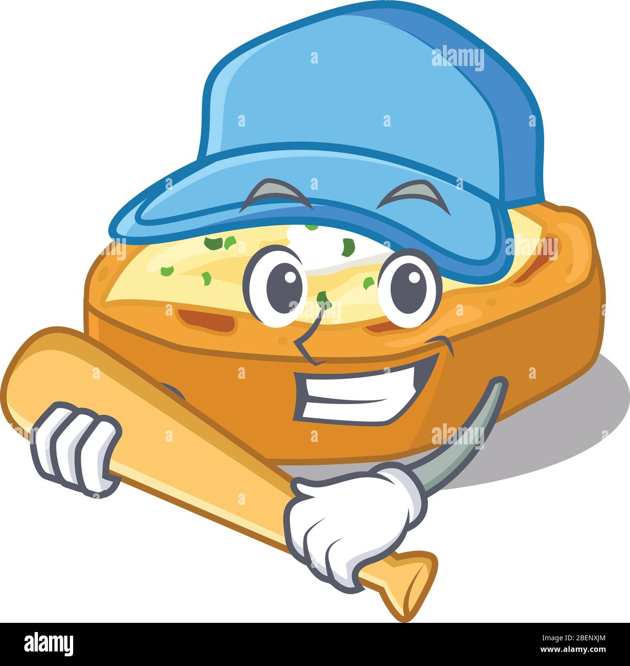 Picture of baked potatoes cartoon character playing baseball Stock ...