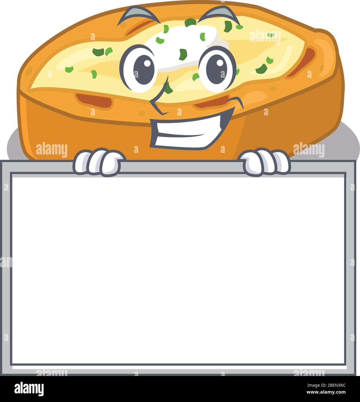 Smiling baked potatoes cartoon design style has a board Stock Vector ...