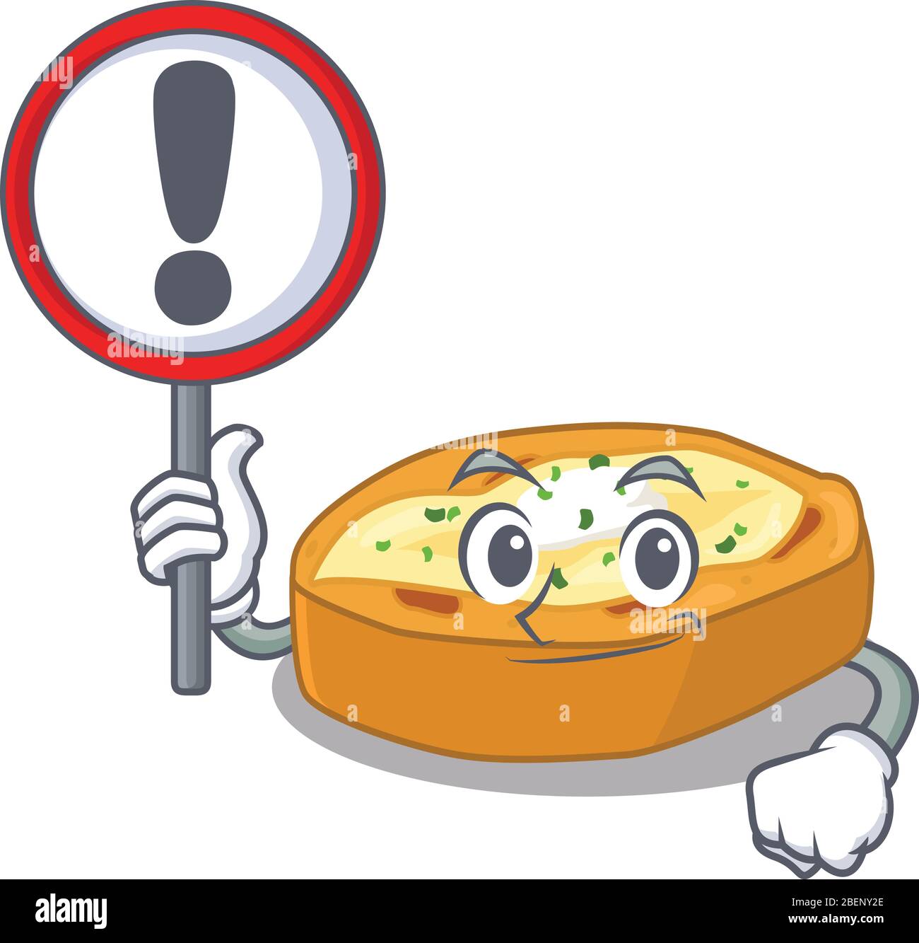 An icon of baked potatoes cartoon design style with a sign board Stock ...