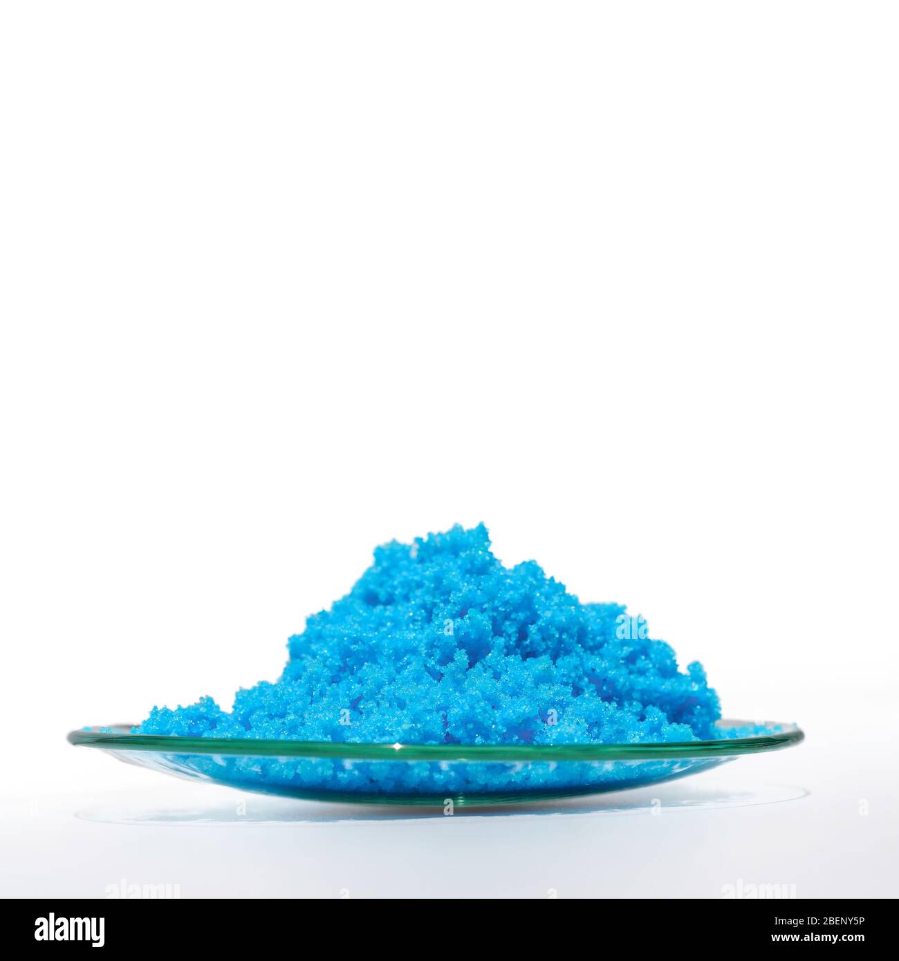 Close up inorganic chemical on white laboratory table. Copper(II ...