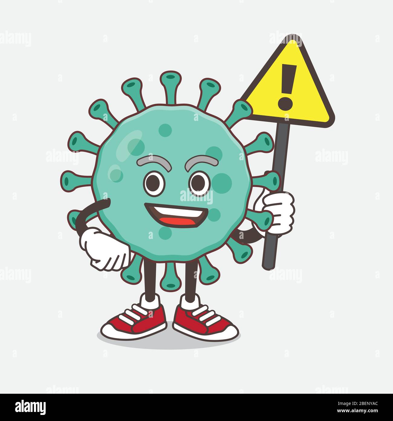 Corona Virus Vector Mascot Illustration with Pose Stock Vector Image ...