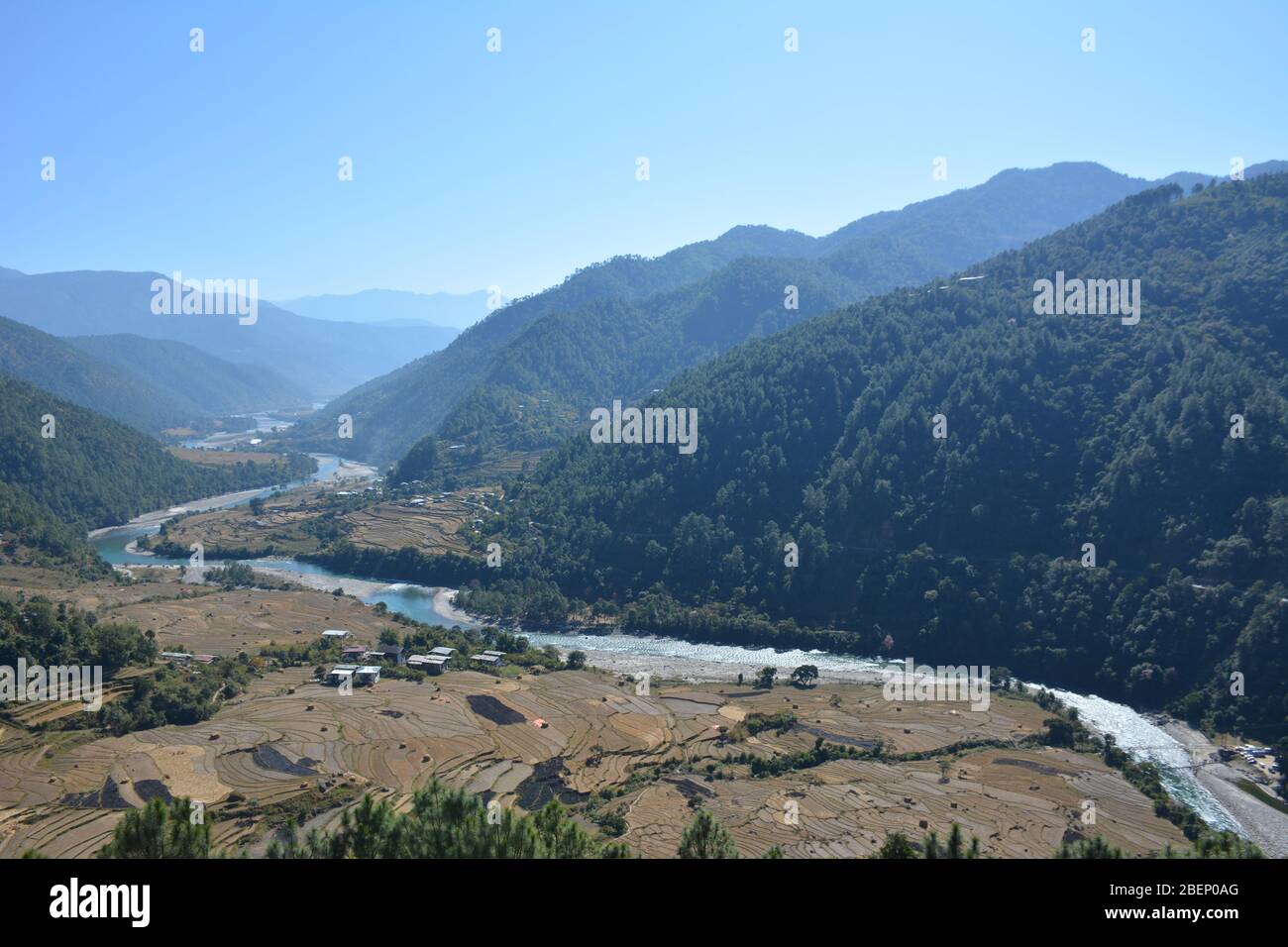 The Punakha river valley, Bhutan Stock Photo - Alamy