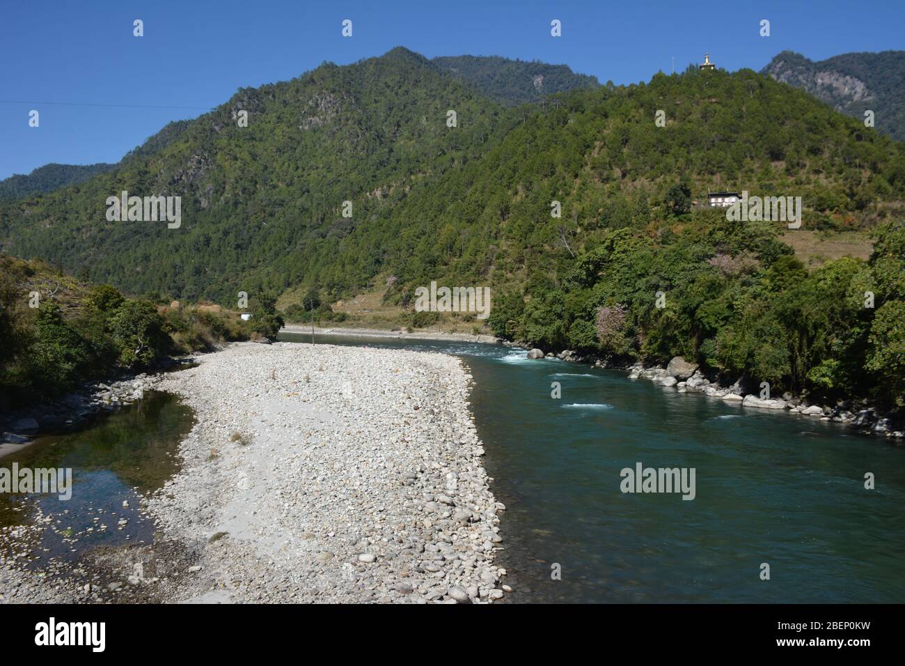 The Mo Chhu river north of Punakha, Bhutan Stock Photo - Alamy