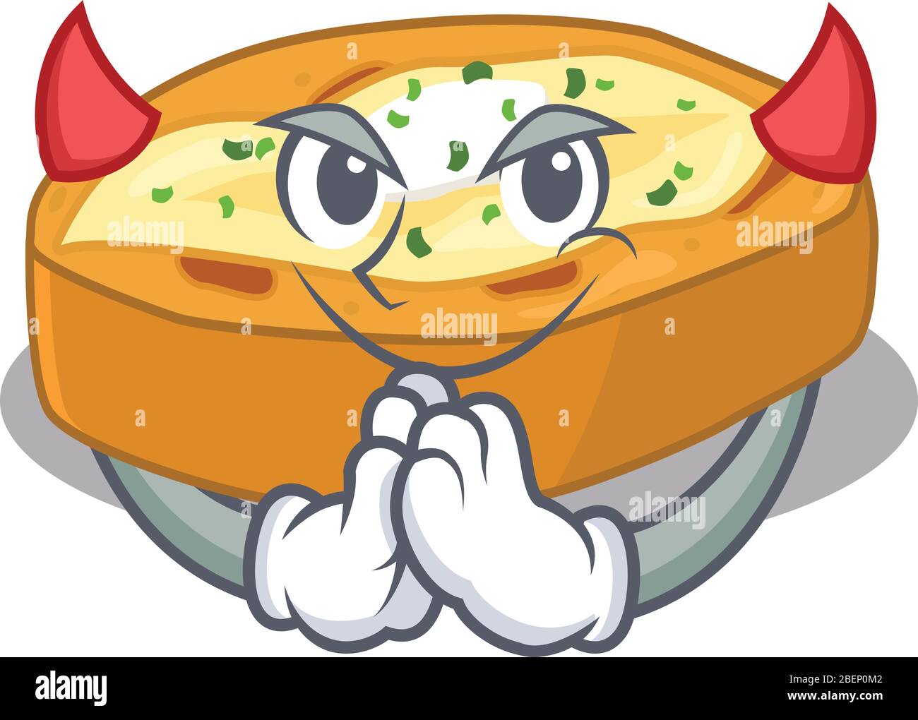 Baked potatoes dressed as devil cartoon character design style Stock ...