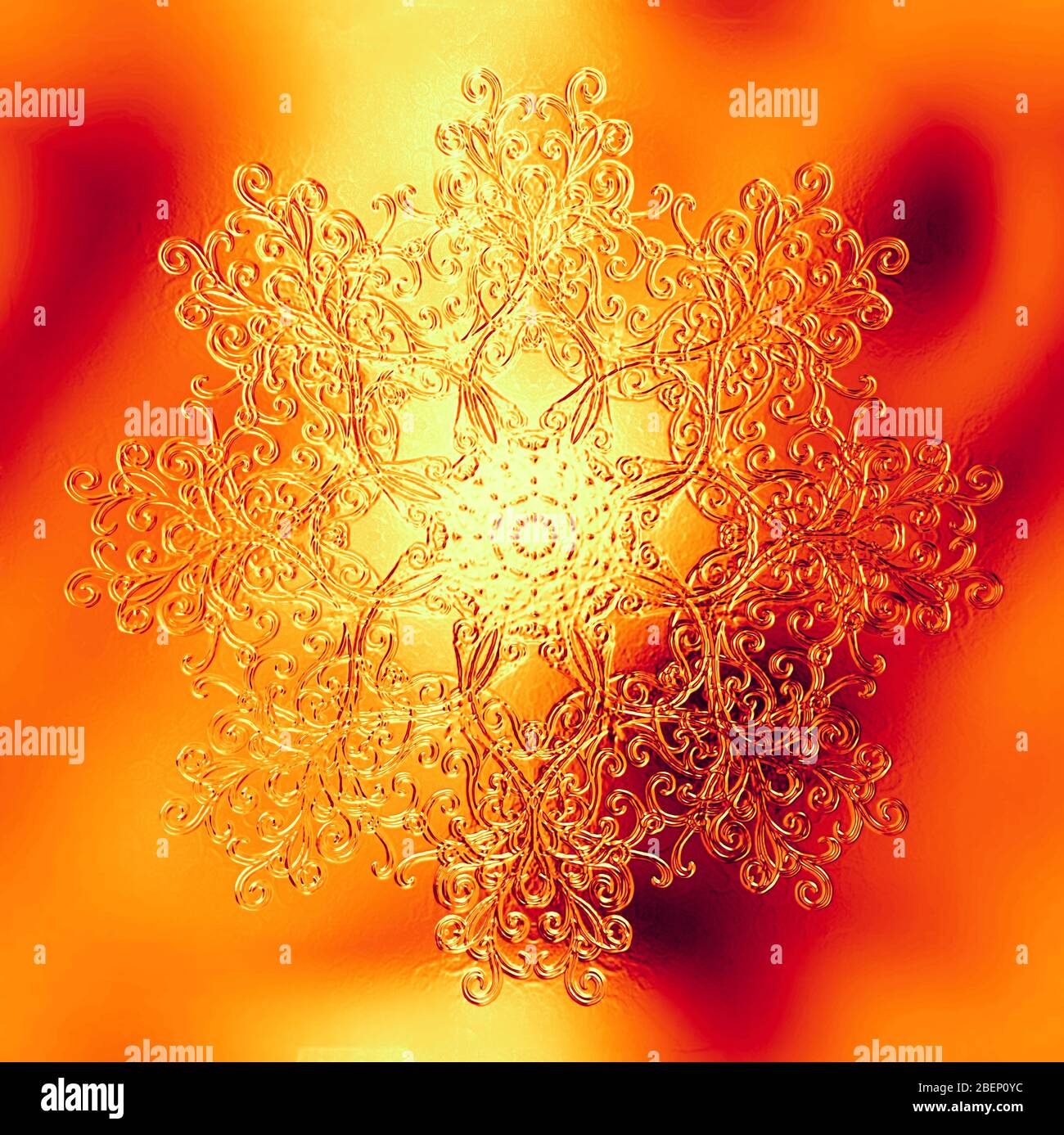 mandala made of sacred ornamental tree of life symbol, metal effect ...