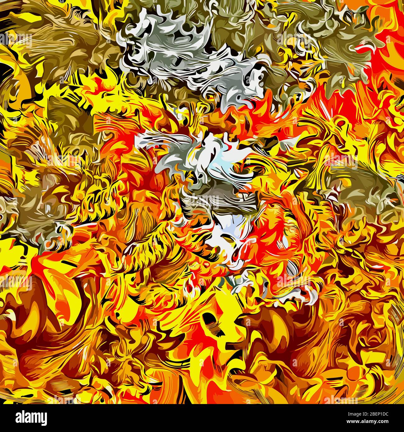 Abstract background. Psychedelic texture of brush strokes of colored ...