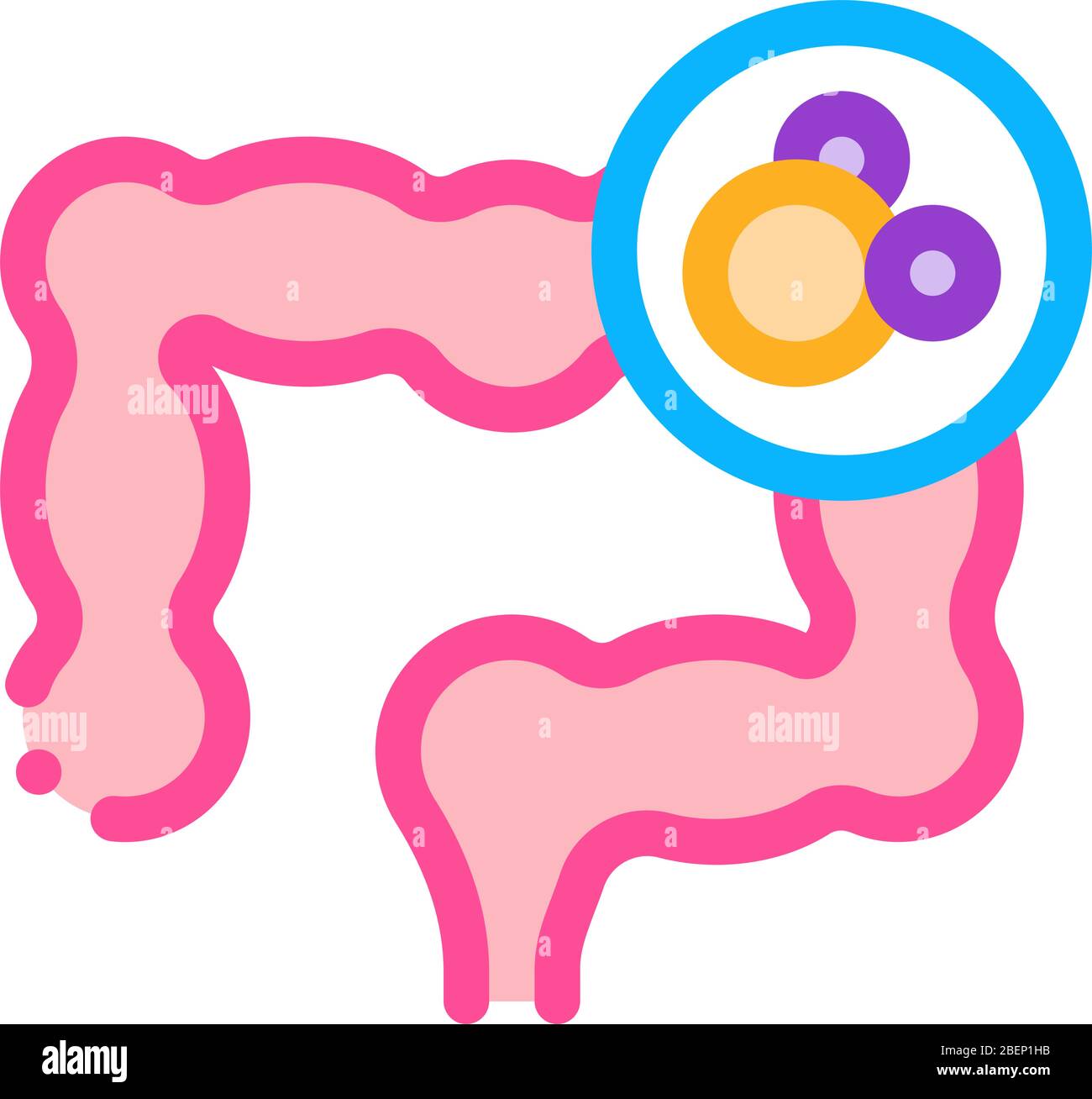 gut in stomach icon vector outline illustration Stock Vector Image ...
