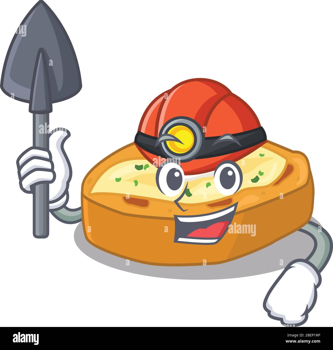 Baked potatoes miner cartoon design concept with tool and helmet Stock ...