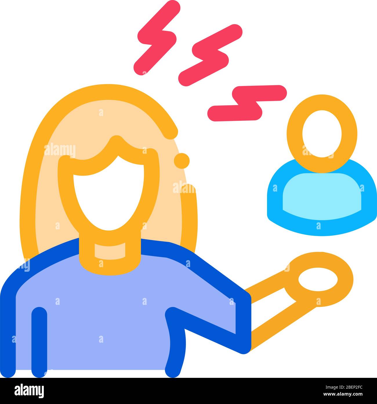 female discussion and conviction icon vector outline illustration Stock ...