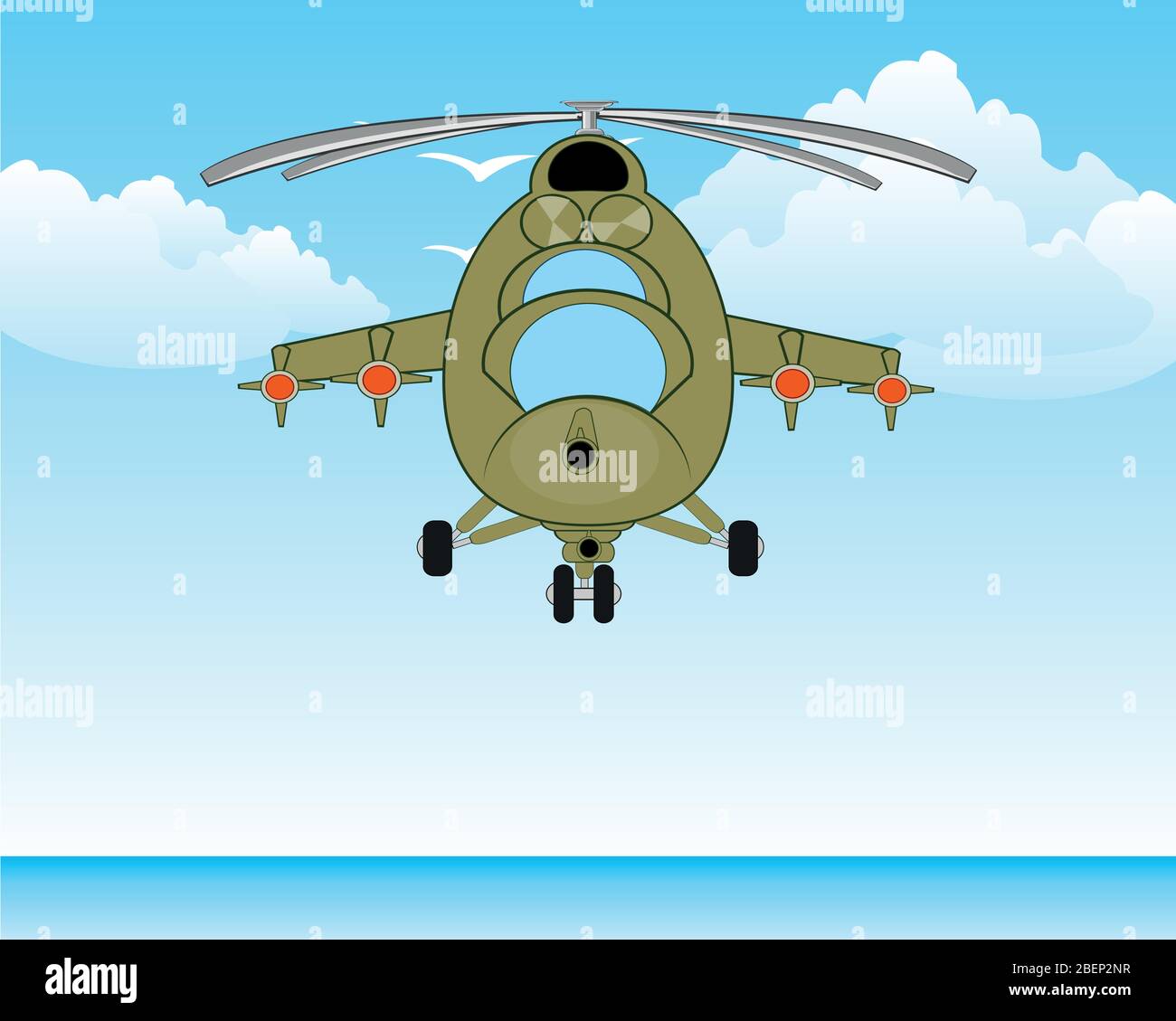 Military helicopter with arms flying on ocean Stock Vector Image & Art ...