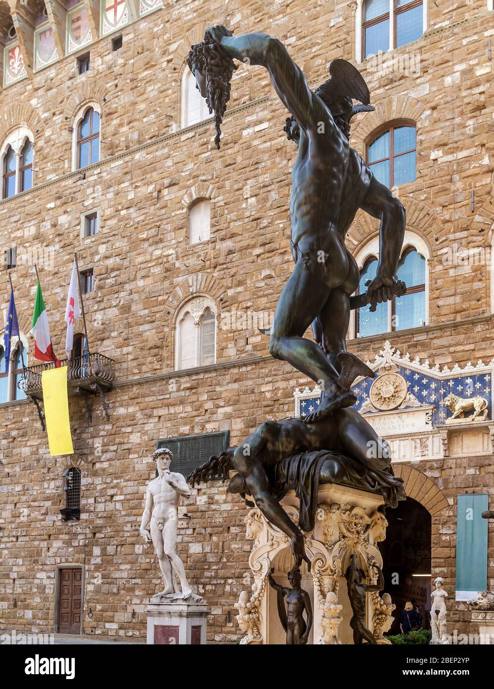 The ancient statue Perseus with the head of Medusa by Benvenuto Cellini ...