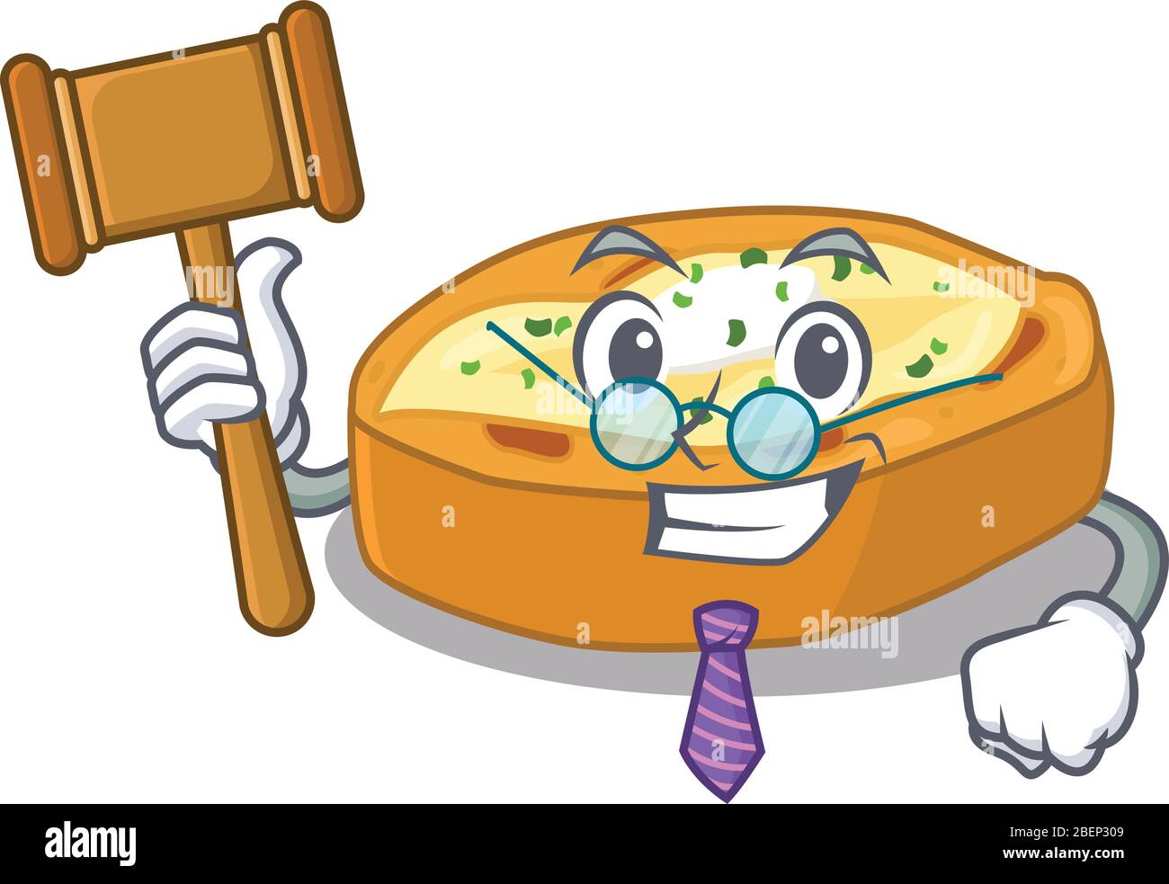 A humble judge of baked potatoes cartoon character design wearing ...