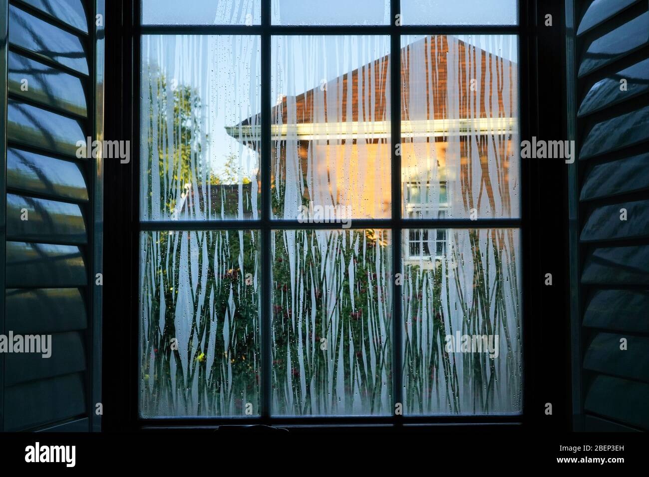 Through the rain to look out the window Stock Photo - Alamy