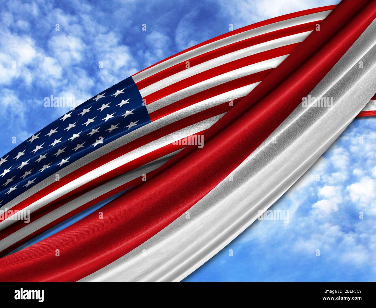 flag of America with Monaco flag on sky background Stock Photo - Alamy