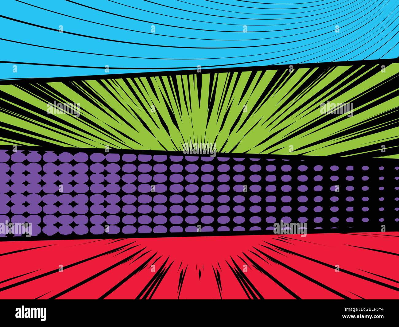 Comics Book Style Layout Blank Copy Space With Vibrant Colors Landscape ...