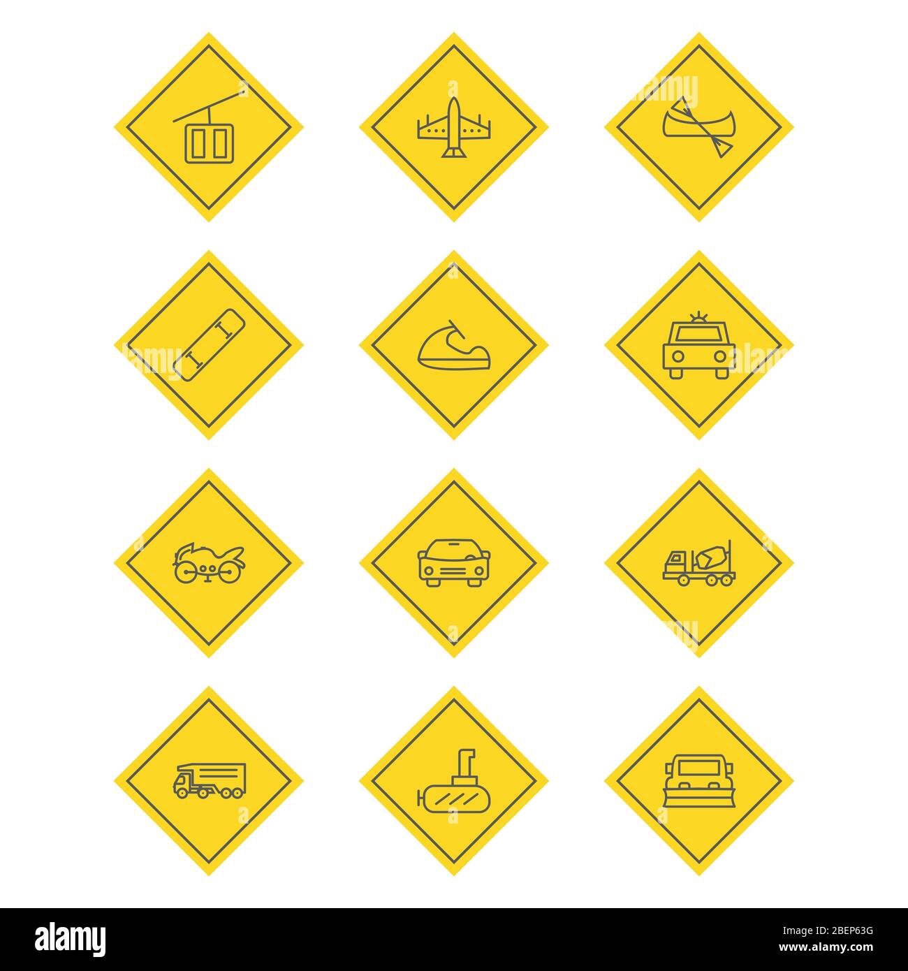 Icon Set Of Transport For Personal And Commercial Use Stock Photo - Alamy