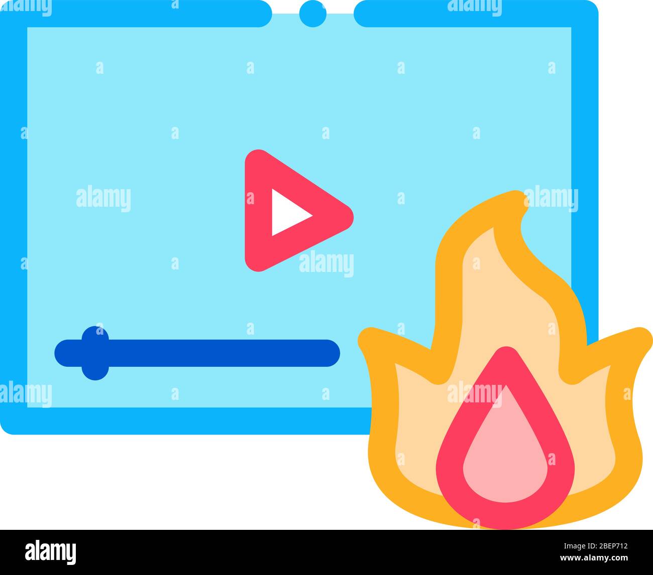 fire video icon vector outline illustration Stock Vector Image & Art ...