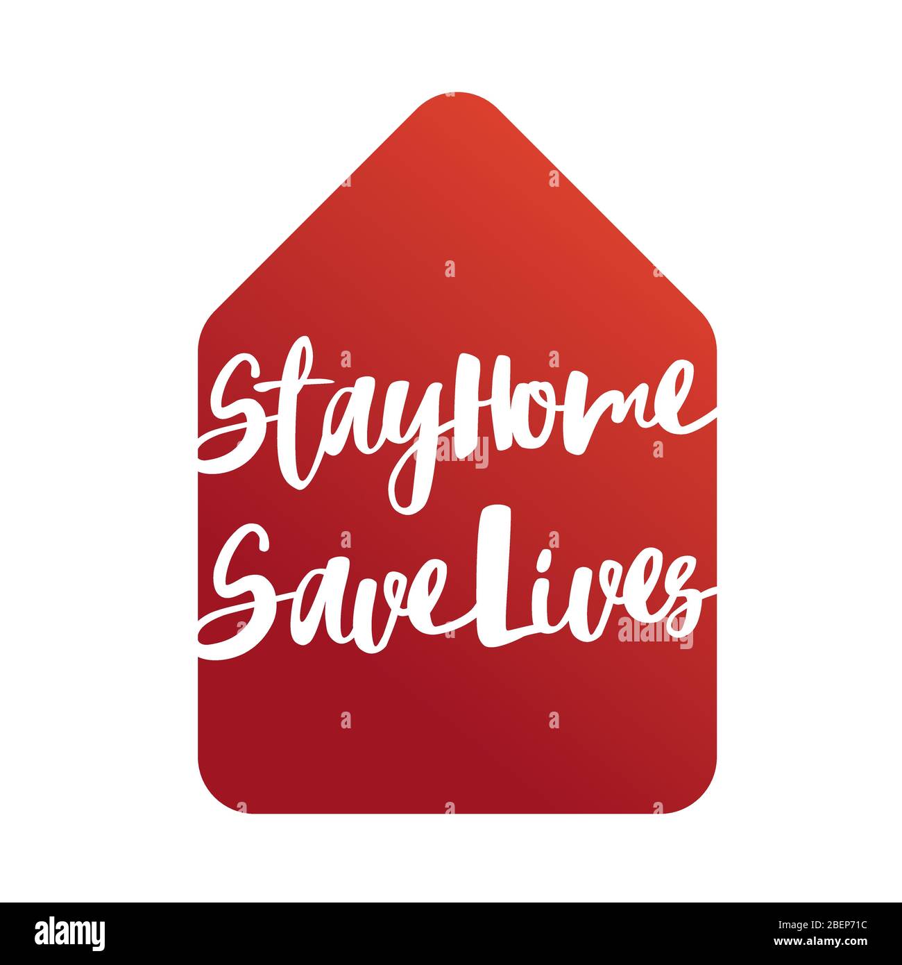 Stay home save lives. Isolation at home to prevent virus epidemic. Red ...
