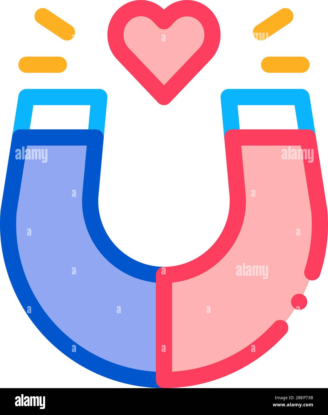 magnet attracting love icon vector outline illustration Stock Vector ...
