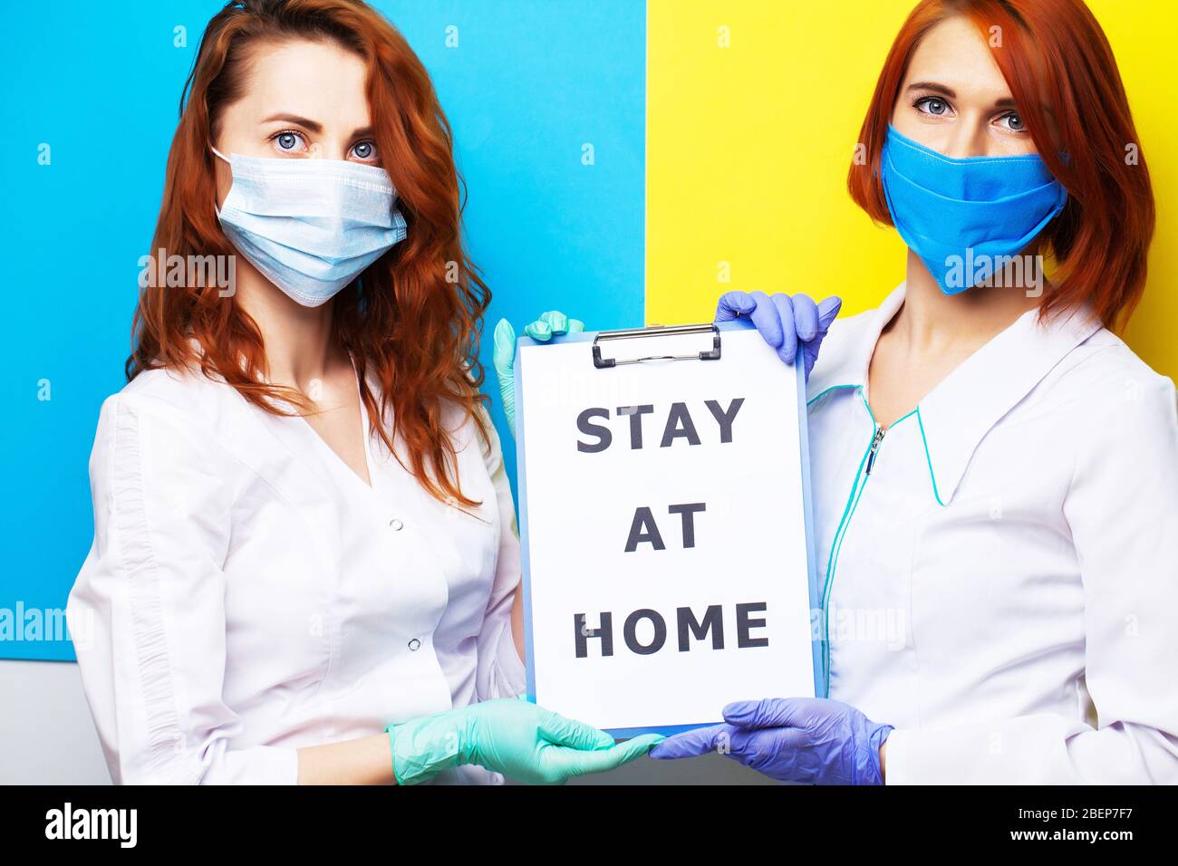 Female doctors are urged to stay and work at home Stock Photo - Alamy