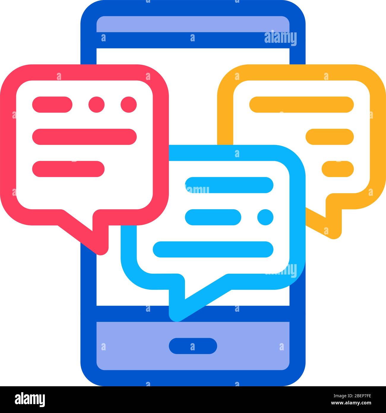 many telephone messages icon vector outline illustration Stock Vector ...