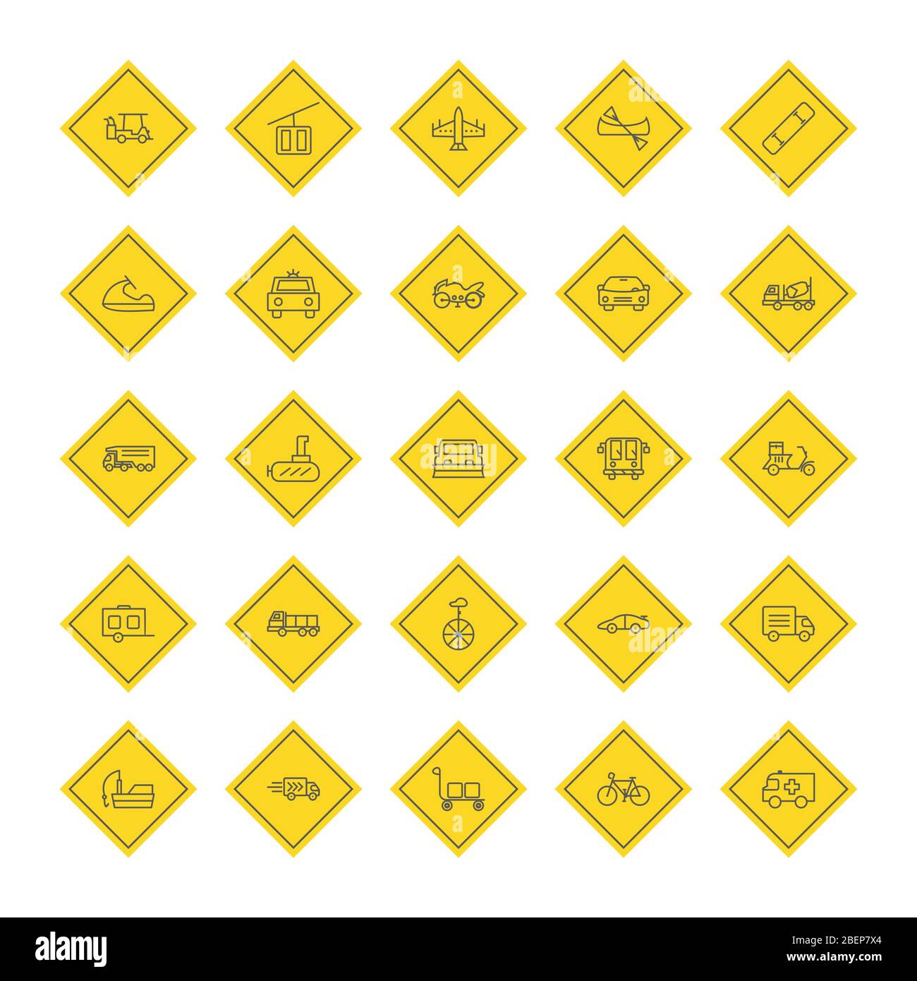 Icon Set Of Transport For Personal And Commercial Use Stock Photo - Alamy