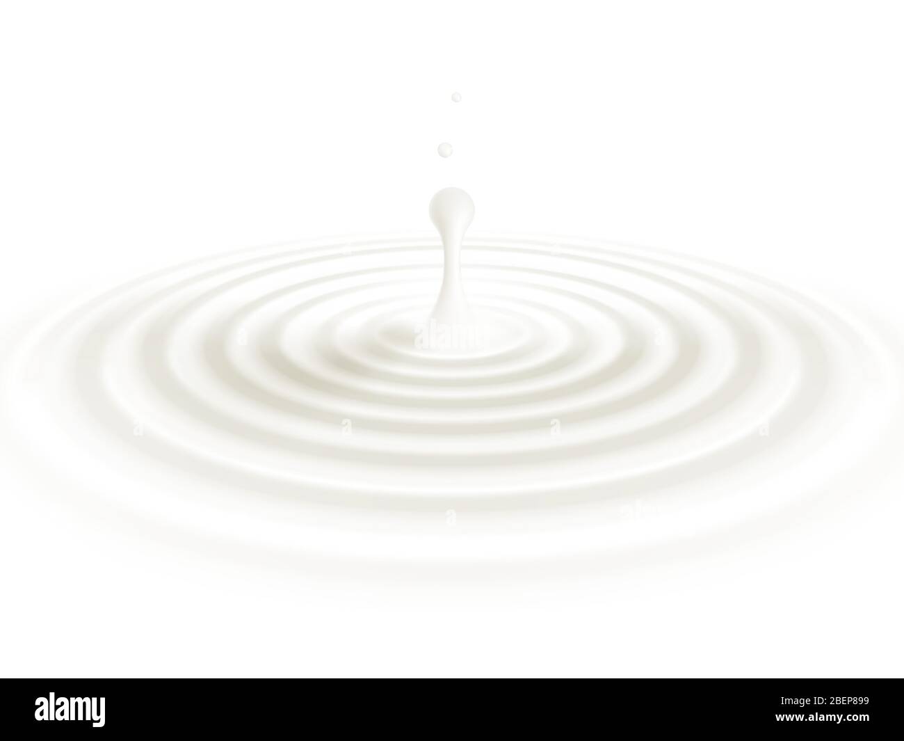 Milk or beige cream liquid drop isolated on white background. EPS 10 ...