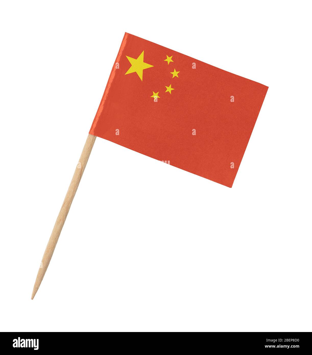 Small paper Chinese flag on wooden stick, isolated on white Stock Photo ...
