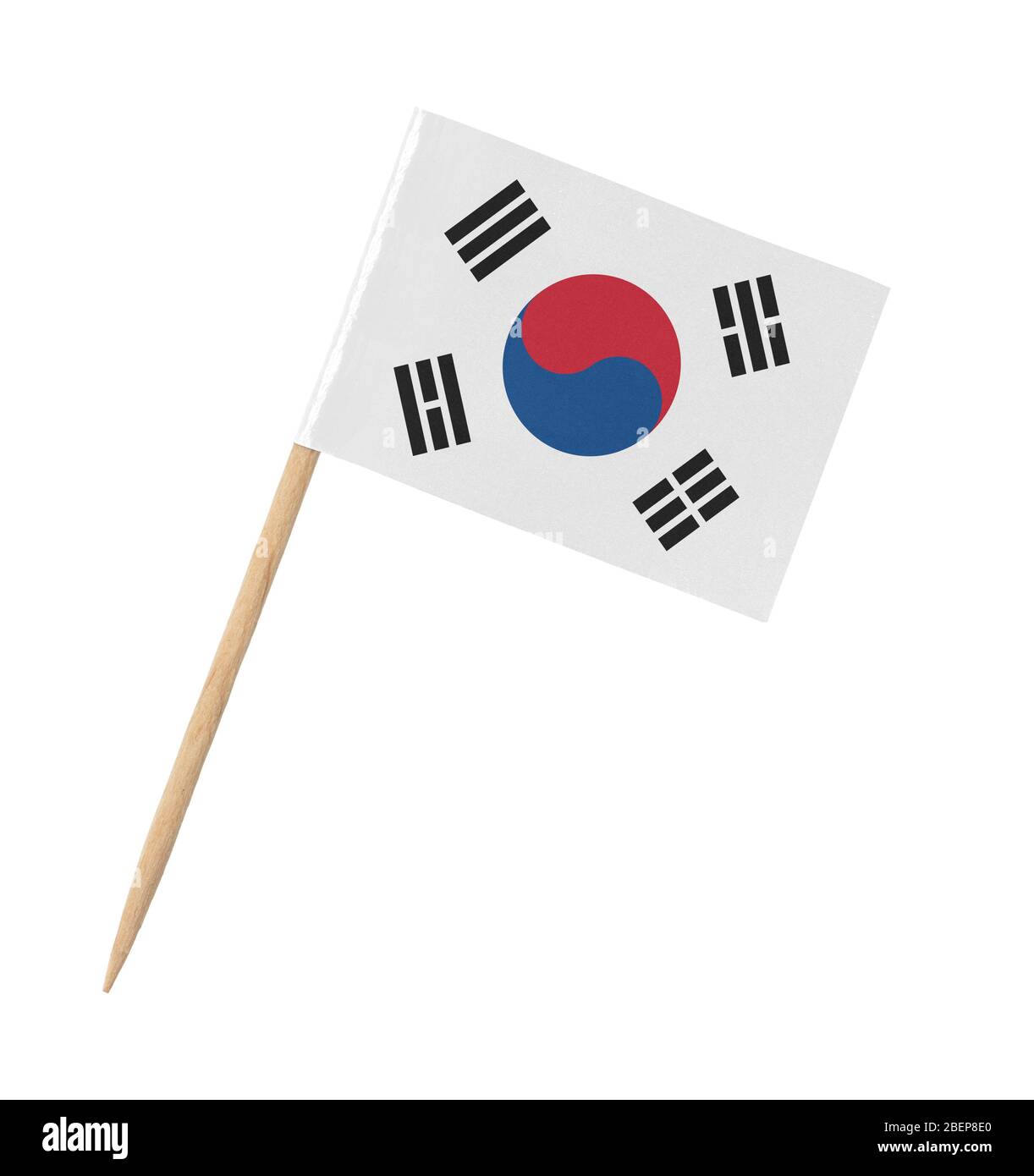 Small paper South Korean flag on wooden stick, isolated on white Stock ...