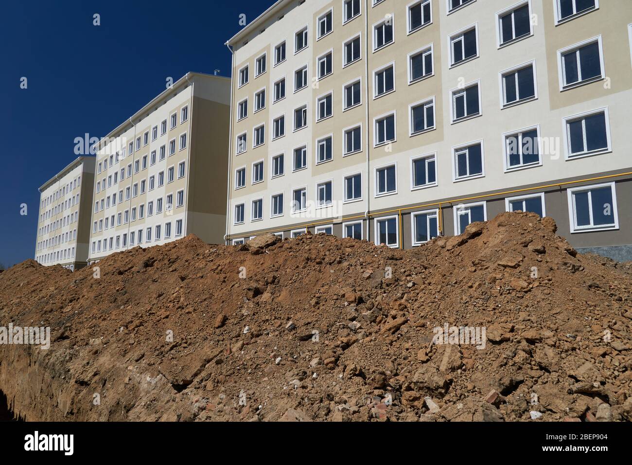 construction process and development of house area, land grading or ...