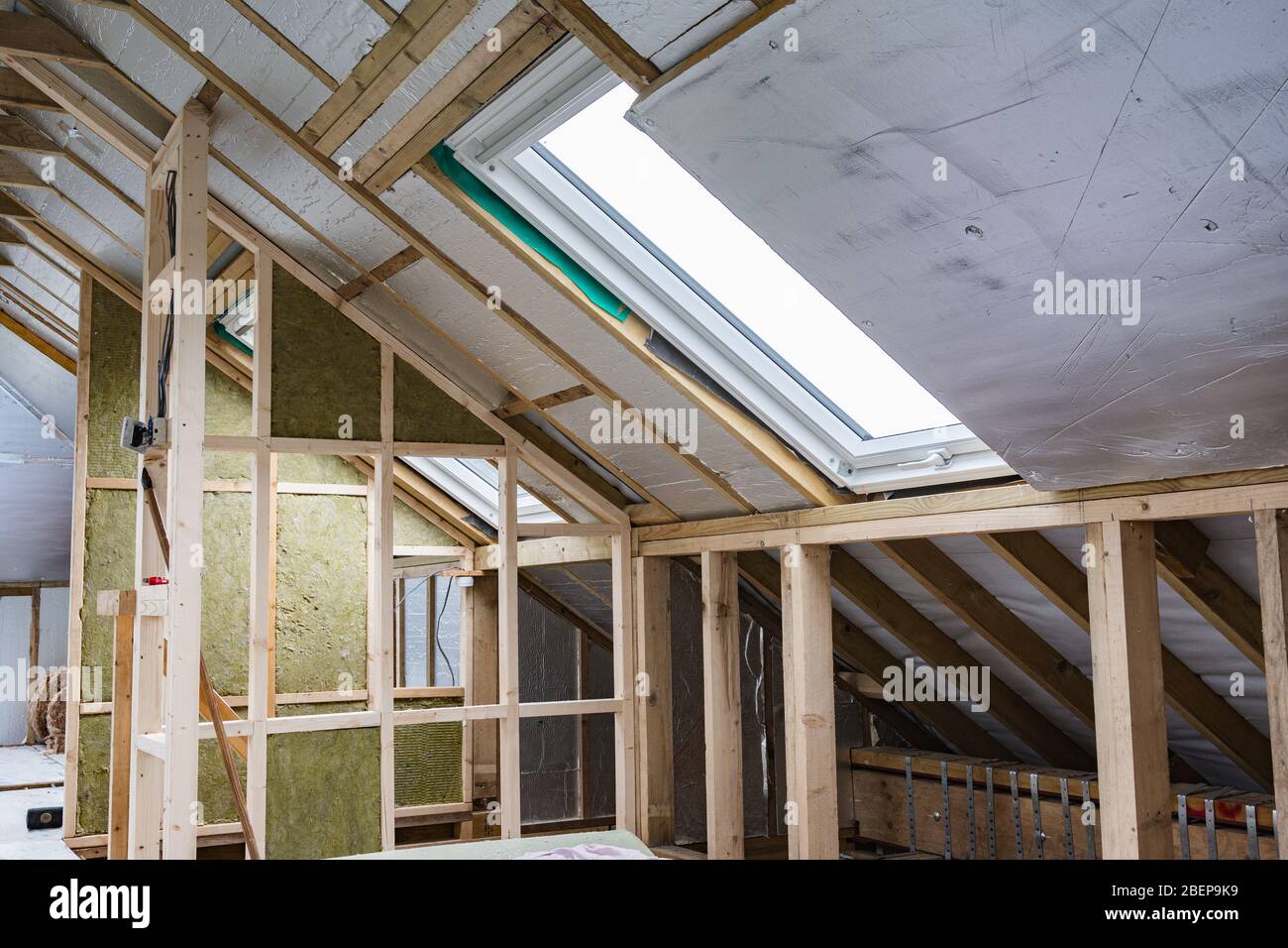 Unfinished residential loft conversion Stock Photo - Alamy