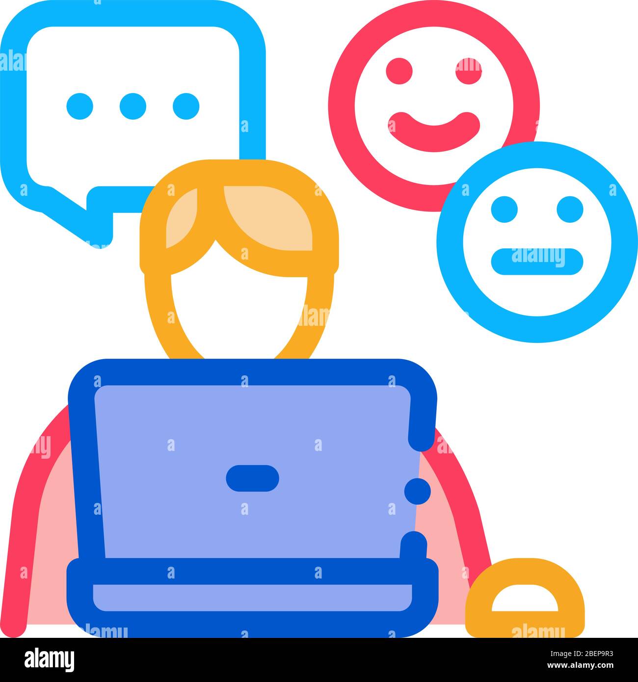 emotional chat communication icon vector outline illustration Stock ...