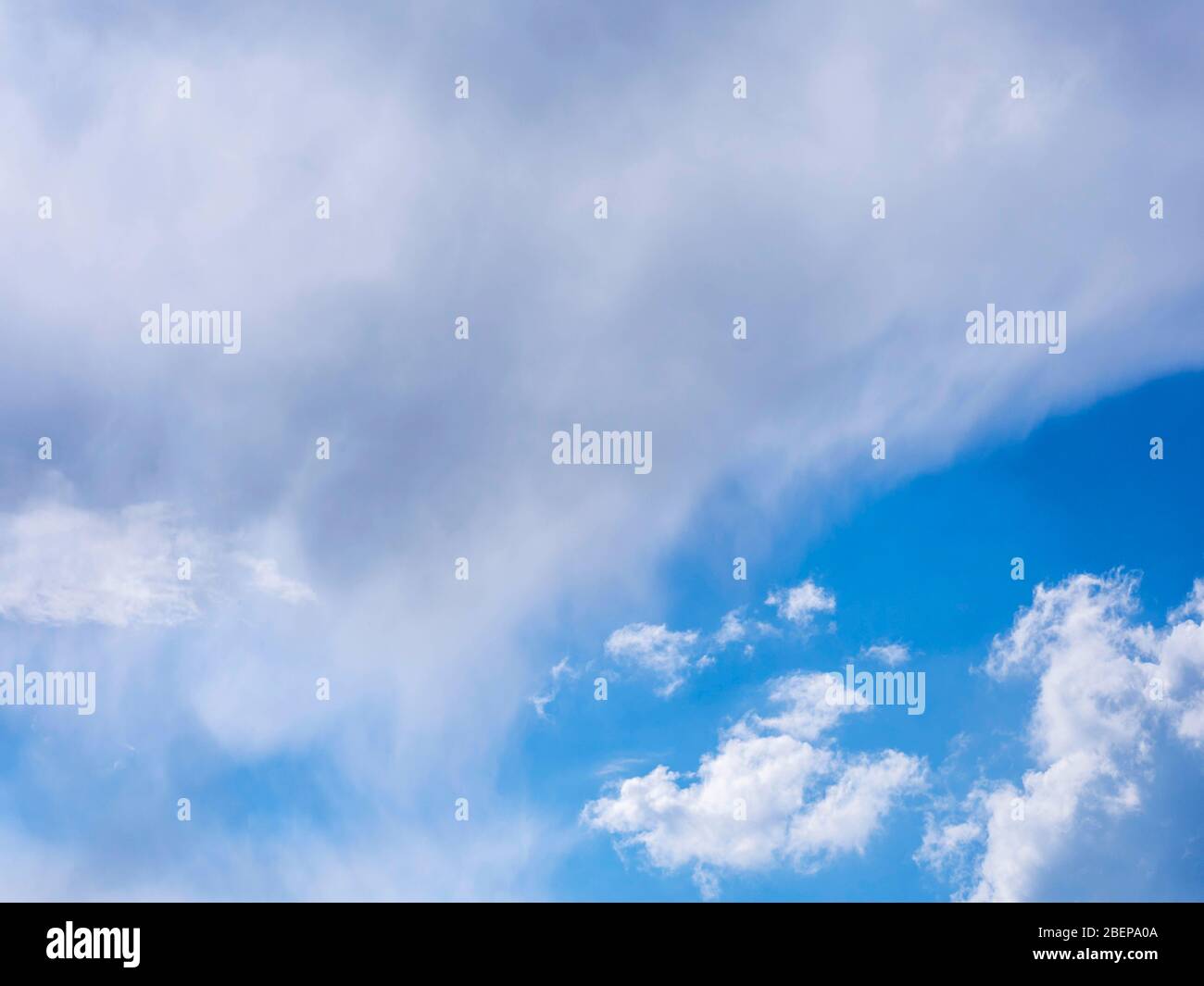 Cloudy sky, clouds in the blue sky, Bavaria, Germany, Europe Stock ...