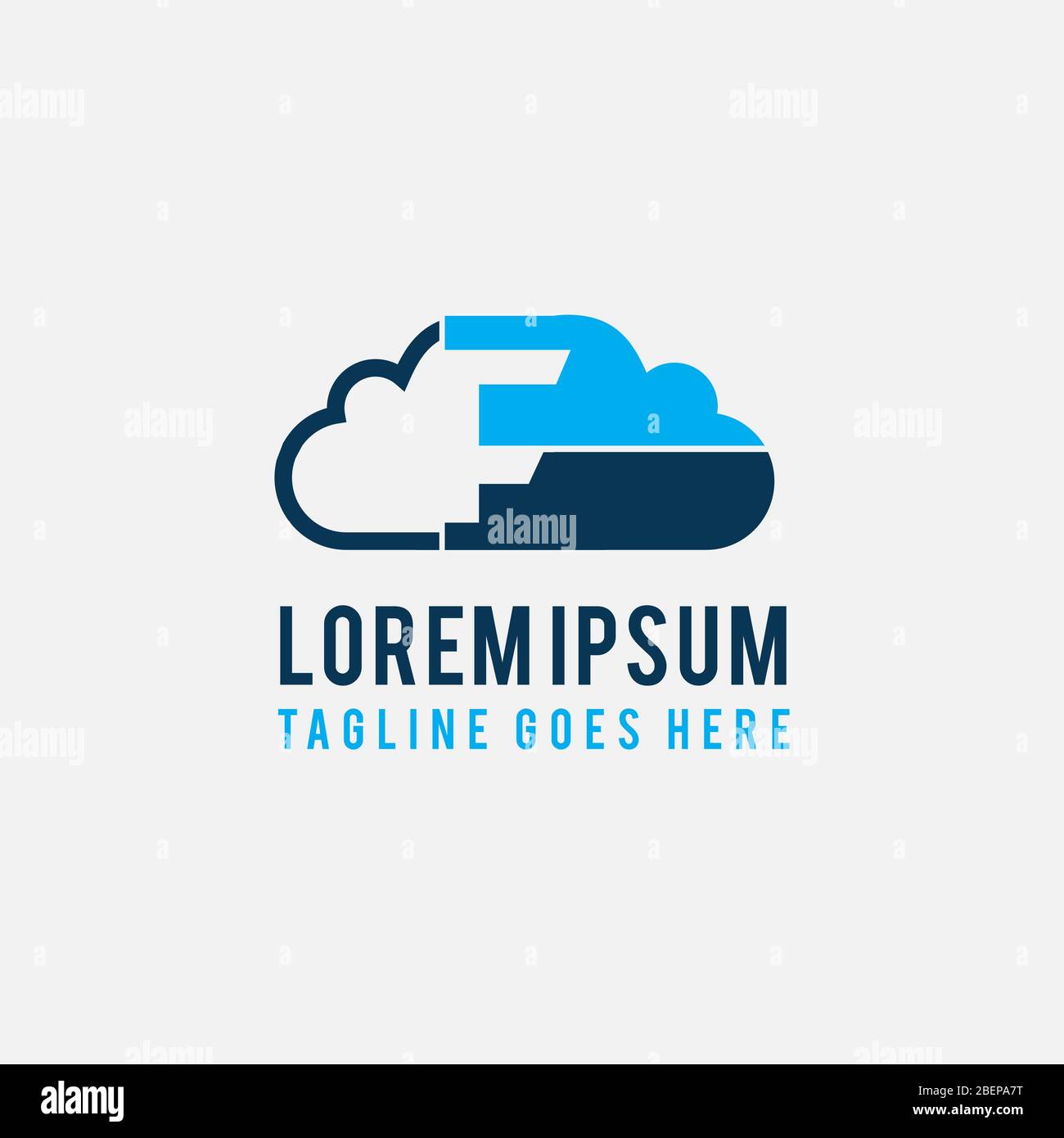 modern approach of combination blue colors cloud logo for your company ...