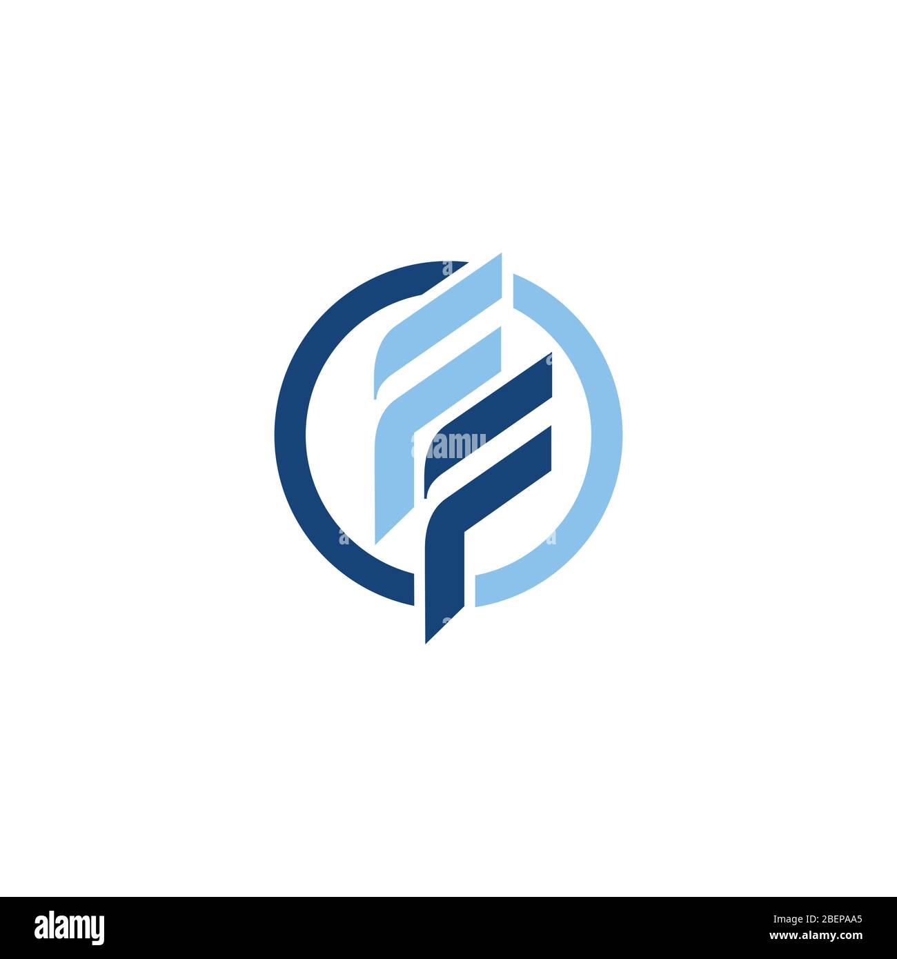 F F logo in the circle with blue colors graphic concept illustrations ...