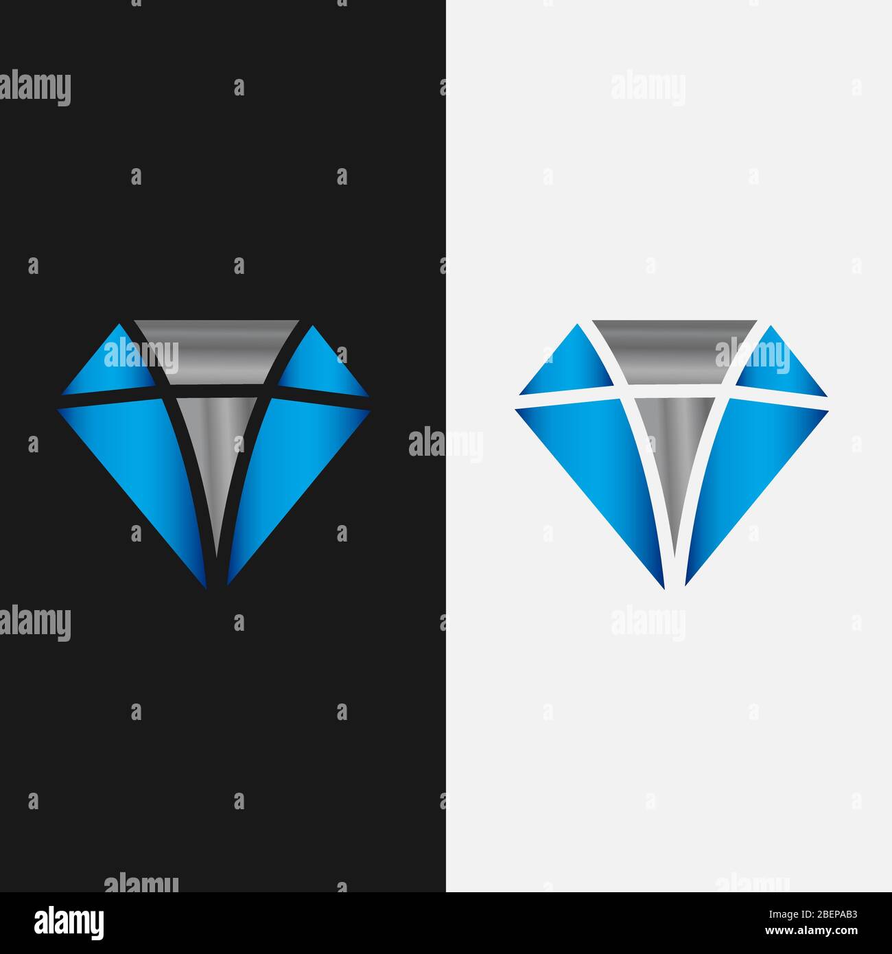 crystal blue stylish diamond logo for your store or company Stock ...