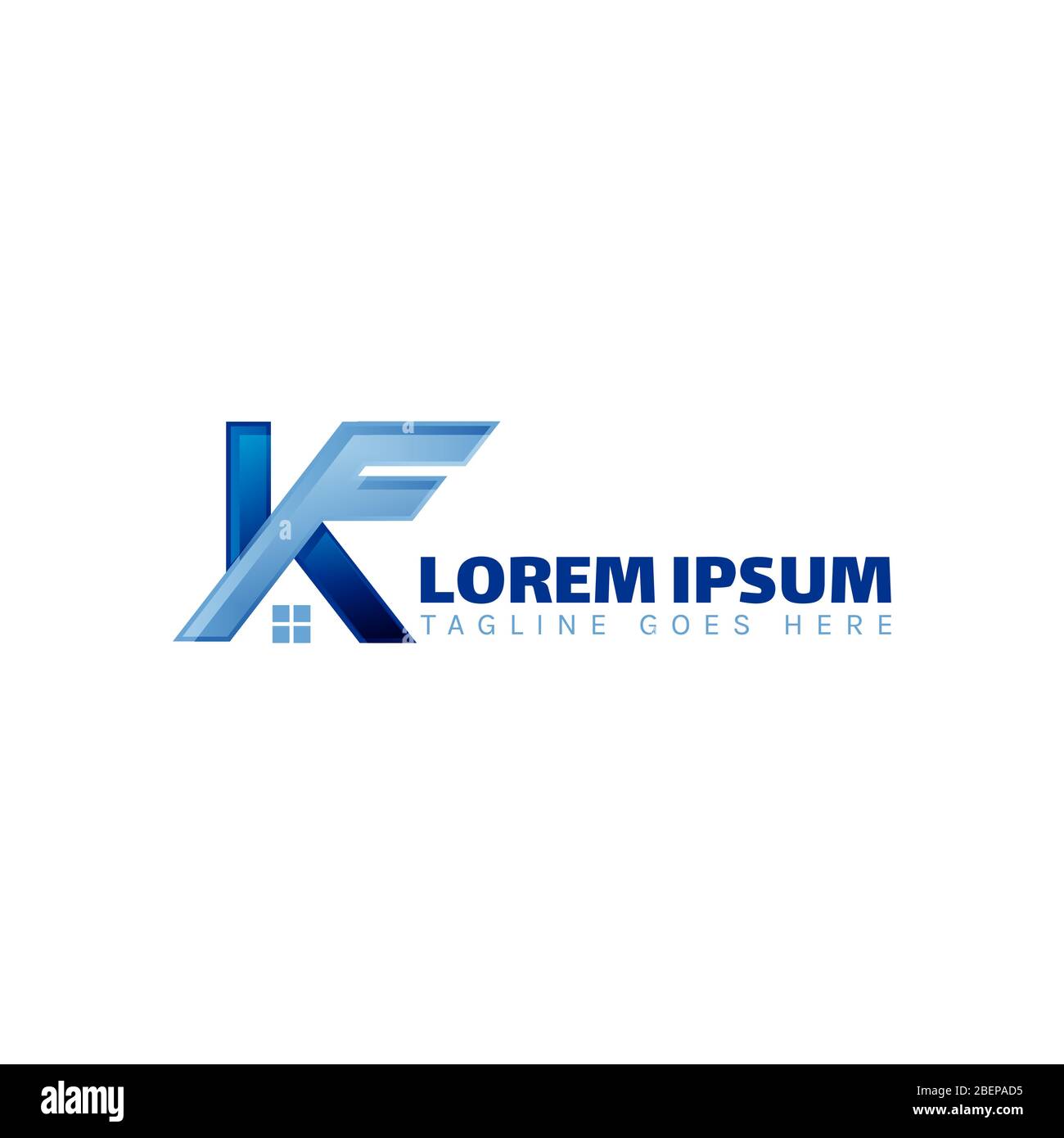 initial F & K letter graphic concept blend with roof and window symbol ...