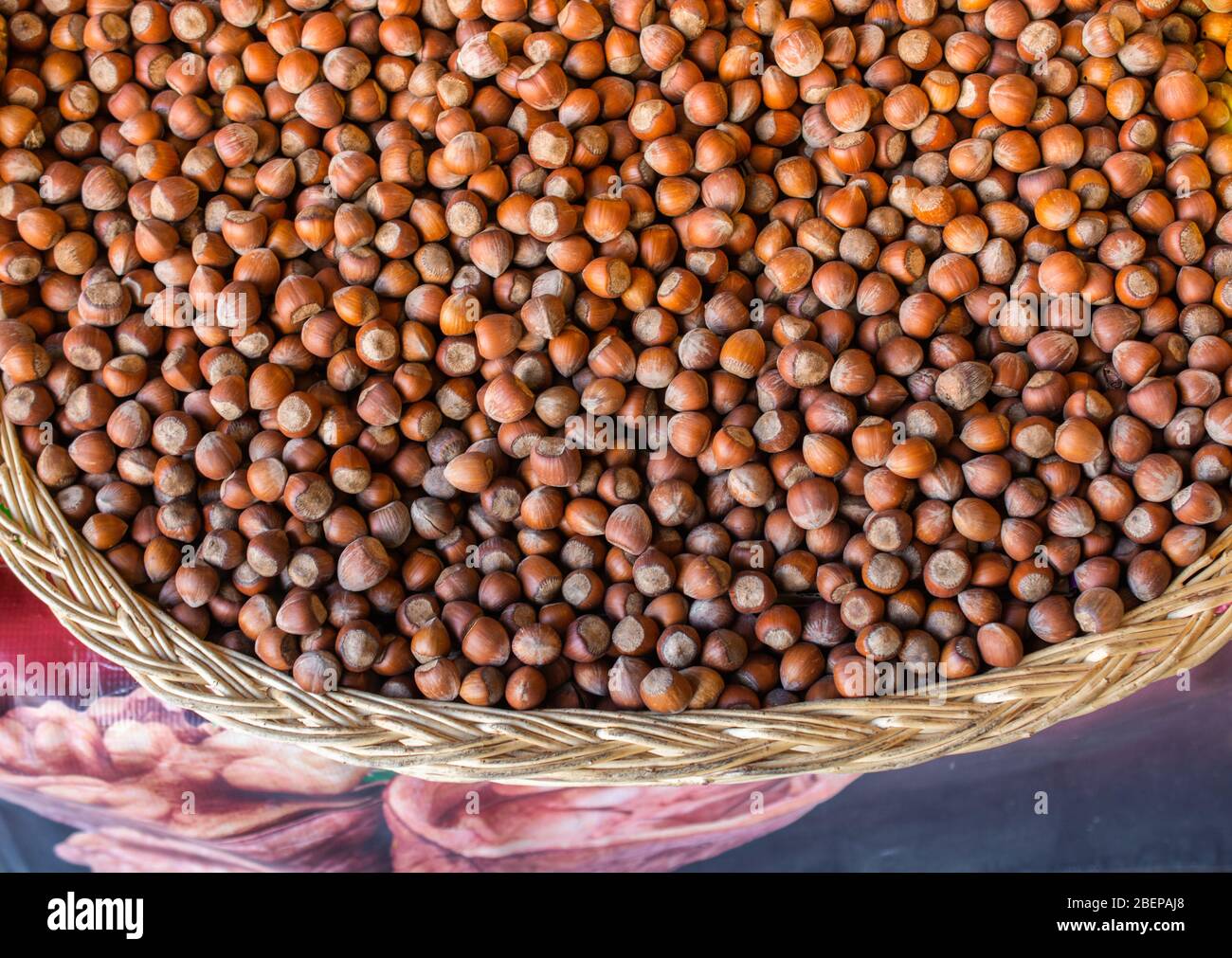 Ripe unshelled hazelnuts as nut background in view Stock Photo - Alamy